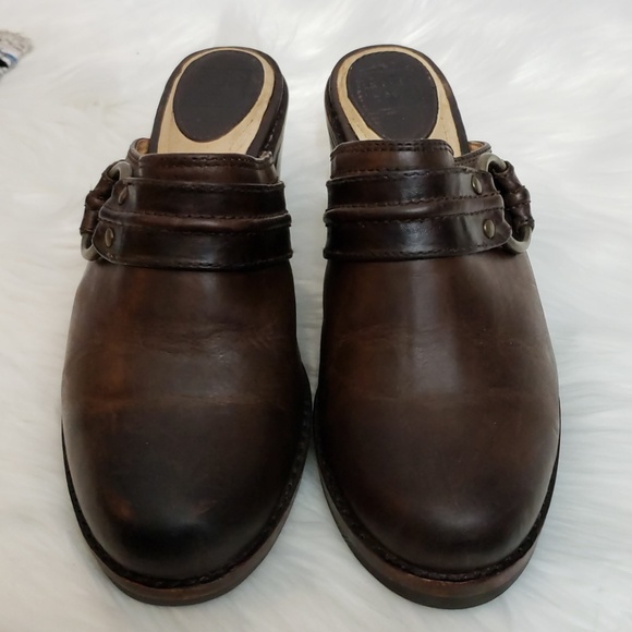 Frye | Shoes | Frye Alyssa Trapunto Clogs Brown Leather Size 8m | Poshmark